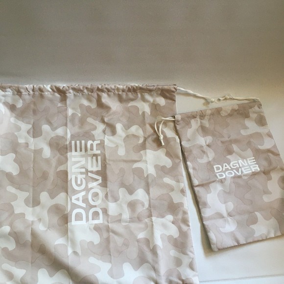 Dagne Dover | Bags | Dagne Dover Dust Bag Tan White Camo Logo Lor Of 2 ...